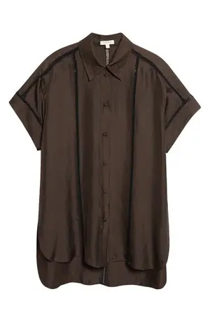 DIOTIMA Timour Silk Shirt With Crochet Trim