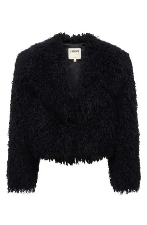 L'Agence Aura Cropped Faux Fur Coat