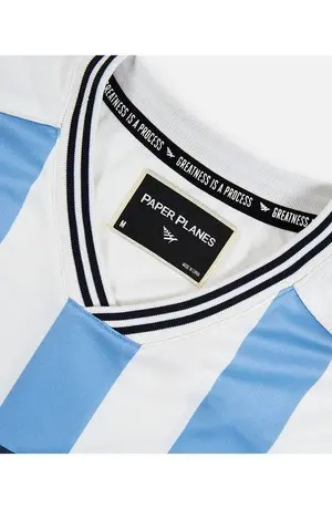PAPER PLANES Striped Football Jersey