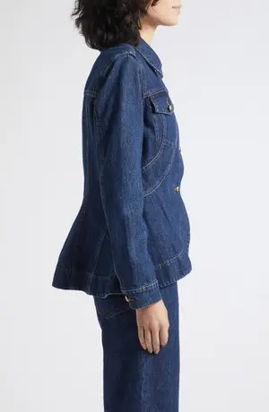 Marella Cotton Peplum Denim Jacket