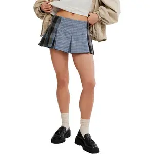 Free People Sherry Pleated Miniskirt - Army Combo