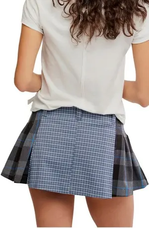 Free People Sherry Pleated Miniskirt - Army Combo