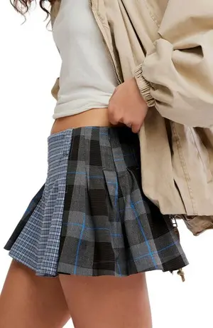 Free People Sherry Pleated Miniskirt - Army Combo