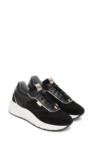 NEROGIARDINI Bungee Leather Sneaker - Black