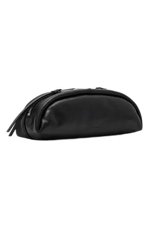 ALLSAINTS Rosalie Leather Pouch - Black/silver