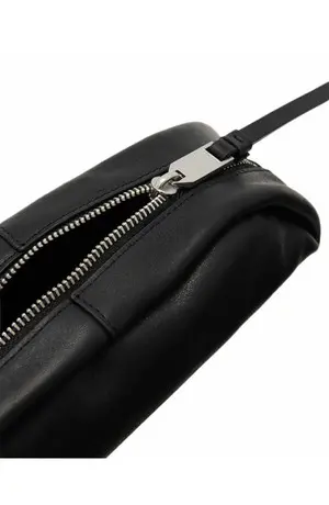 ALLSAINTS Rosalie Leather Pouch - Black/silver