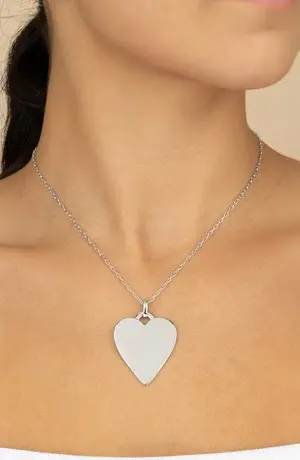 Sterling Forever Polished Heart Pendant Necklace - Silver