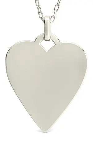 Sterling Forever Polished Heart Pendant Necklace - Silver
