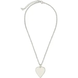 Sterling Forever Polished Heart Pendant Necklace - Silver