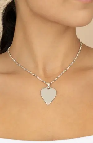 Sterling Forever Polished Heart Pendant Necklace - Silver