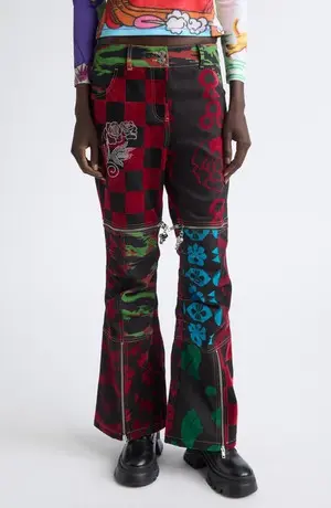 CHOPOVA LOWENA Bevo Patchwork Jeans With Zippered Accents