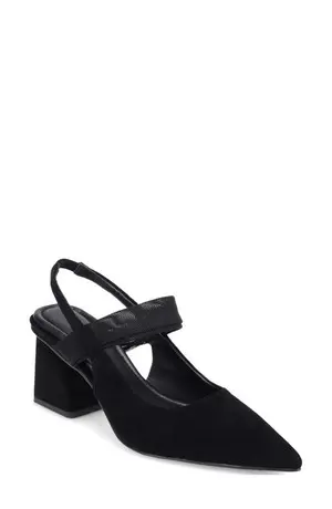 Pelle Moda Imelde Slingback Pointed Toe Mary Jane Pump Black