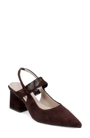 Pelle Moda Imelde Slingback Pointed Toe Mary Jane Pump Chocolate