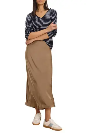 NIC+ZOE Striped Long Sleeve V-neck T-shirt - Indigo Multi