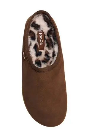Sanuk Yoga Cloud Lounger Leather Slipper - Dark Brown