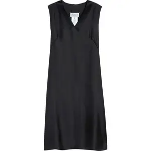 MAISON MARGIELA Silk Satin Midi Dress - Black