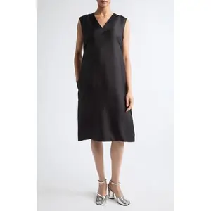MAISON MARGIELA Silk Satin Midi Dress - Black