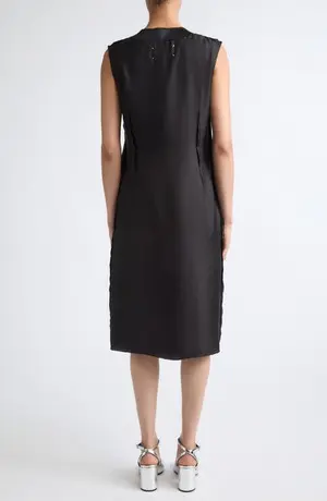MAISON MARGIELA Silk Satin V-neck Midi Dress