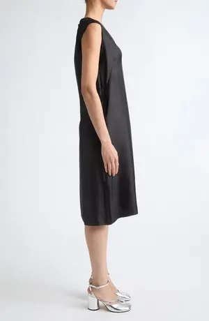 MAISON MARGIELA Silk Satin V-neck Midi Dress