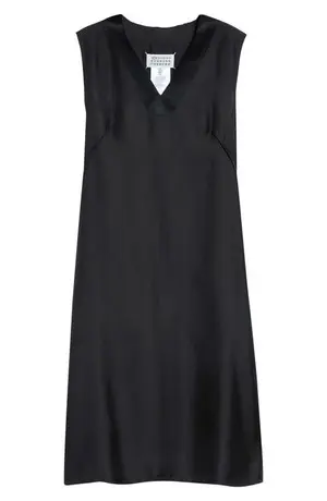MAISON MARGIELA Silk Satin V-neck Midi Dress