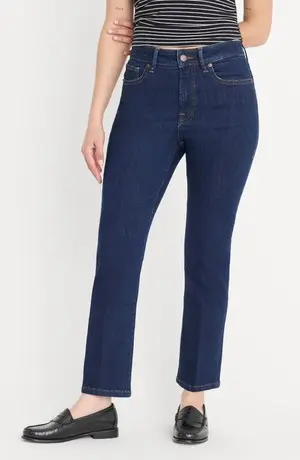 Good American Good Petite High Waist Straight Leg Jeans - Indigo1153