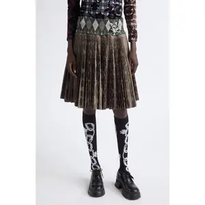 CHOPOVA LOWENA Crescent Pleated Midi Skirt - Brown