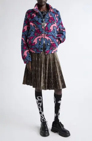 CHOPOVA LOWENA Crescent Pleated Midi Skirt