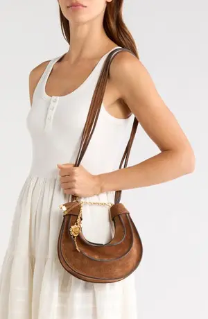 Farm Rio Small Banana Leather Hobo Bag - New Walnut