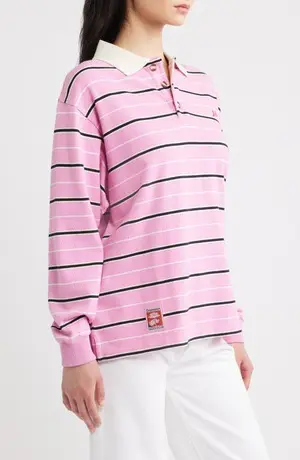 DAMSON MADDER Remie Long Sleeve Striped Rugby Shirt
