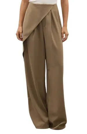 BAYSE Rue Wrap Wide Leg Pants - Dune