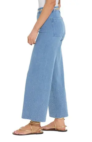 Lyssé Erin Crystal Embellished Wide Leg Jeans