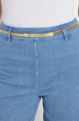 Lyssé Erin Crystal Embellished Wide Leg Jeans