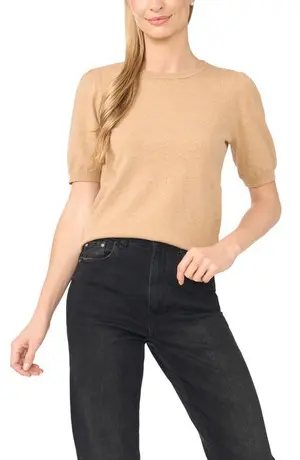 CECE DUPRAZ Puff Sleeve Sweater - Latte Heather