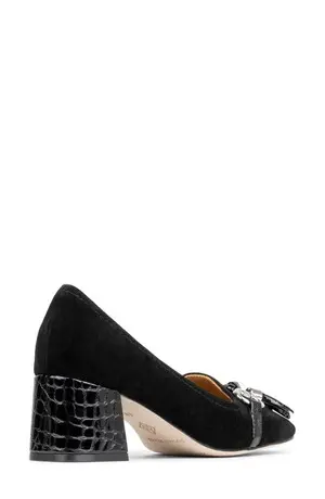 DONALD PLINER Nancie Leather Tassel Pump - Black