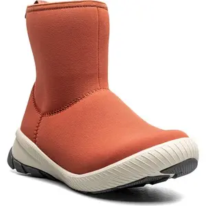 Bogs Mid Calf Bootie With Faux Fur Lining And High-traction Sole - Paprika