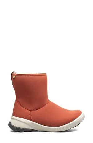 Bogs Mid Calf Bootie With Faux Fur Lining And High-traction Sole - Paprika