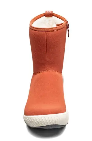 Bogs Mid Calf Bootie With Faux Fur Lining And High-traction Sole - Paprika