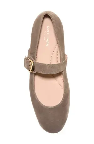 Cole Haan Alissa Mary Jane Leather Flat - Deep Olive Suede