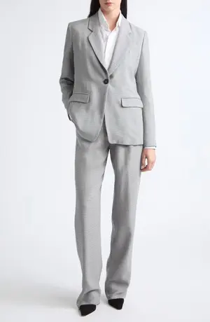 Emporio Armani Pleated Virgin Wool Blend Trousers