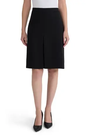 KASPER Inverted Pleat Skirt - Black