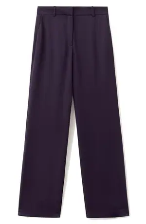 Mango Straight Mid Rise Pants - Purple