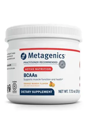 METAGENICS Bcaas Orange Mango Powder Muscle Recovery Supplement 30 Servings