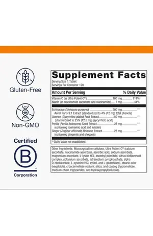 METAGENICS Echinacea Synergy Herbal Immune Support Supplement 120 Tablets