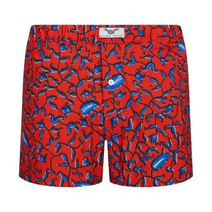 OHEMA OHENE African Print Boxer Shorts Floral - Red