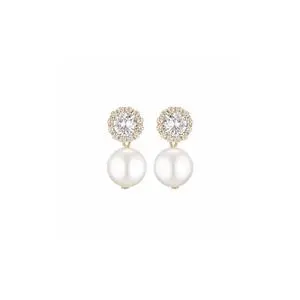 STEPHANIE BROWNE AUSTRALIA Caulfield Pearl Earrings - Gold