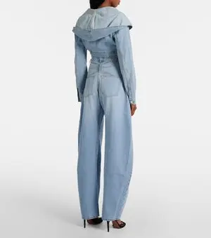 Alaïa Cropped Denim Jacket With Hood