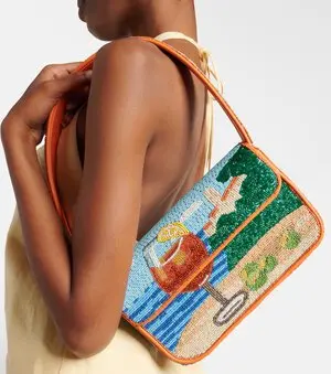 Staud Tommy Small Beaded Shoulder Bag - Multicoloured