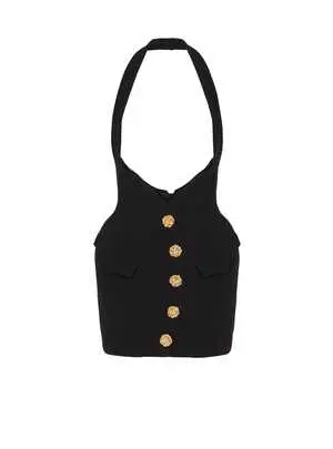 Balmain Double Crepe Tulip Skirt - Black