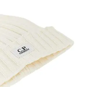 C.P. COMPANY Knitted Beanie Hat With Logo Patch
