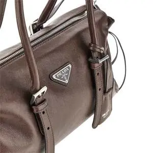 Prada Medium Bonnie Bag In Leather - Brown